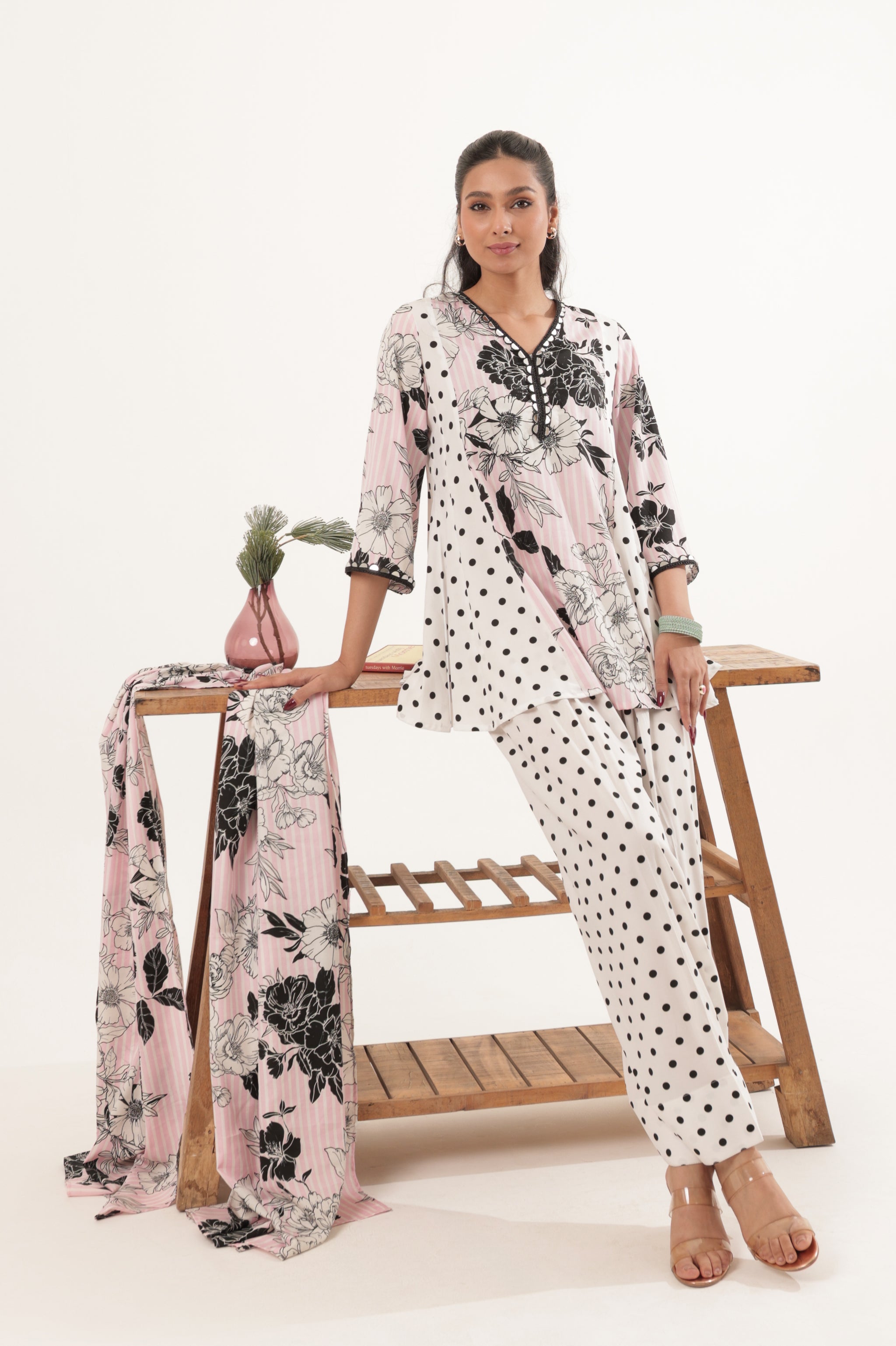 White Zina Farshi Salwar Set